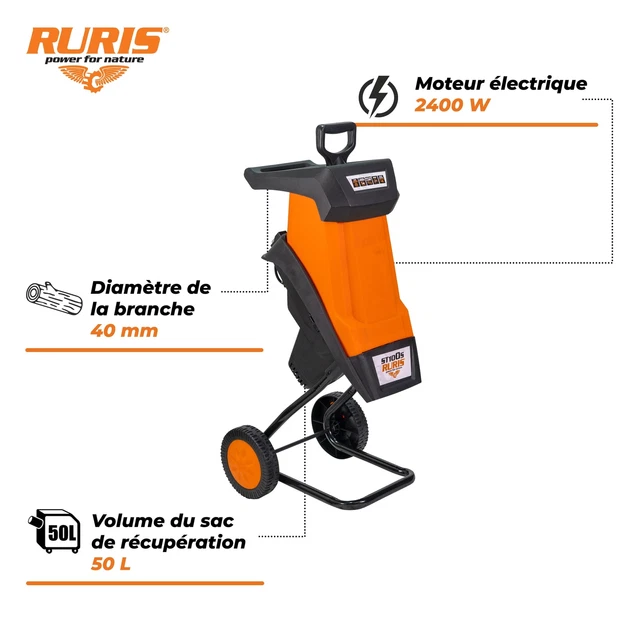 RURIS POWER FOR NATURE Broyeur végetaux ST100s Nouvelle Version 2500W ...