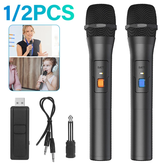 PROFESSIONAL VHF WIRELESS Microphone Handheld Mic System w/USB Karaoke ...