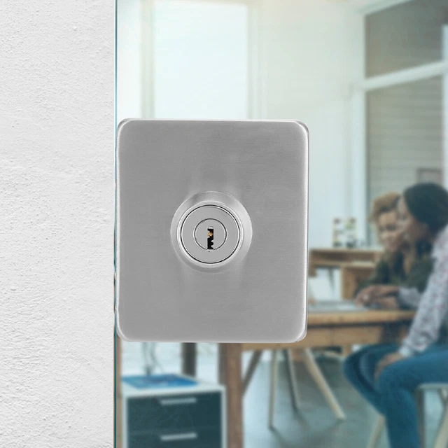 GLASS DOOR LOCK Square Frameless Door Lock For Office Security Lock ...