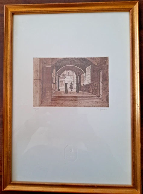 ACQUAFORTE ORIGINALE DI Giorgio Ferrari, lastra di zinco numerata 49/70 ...