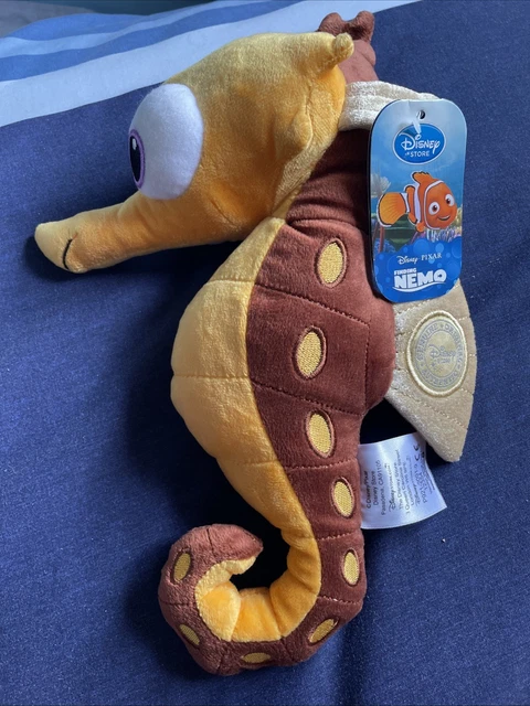 DISNEY STORE FINDING Nemo Sheldon Seahorse Stamped Plush Soft Toy £11. ...
