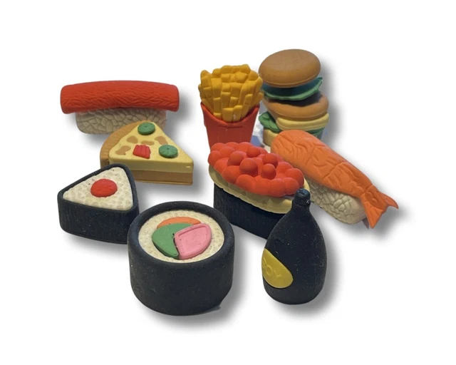 IWAKO ASSORTED FOOD Cake Pizza Sushi Dessert Japanese Erasers Made in ...