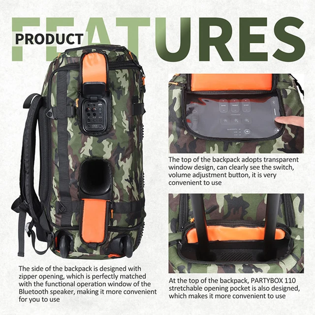 BACKPACK FOR JBL Party Box 310 Bluetooth Speakers Carry Case Rugged ...