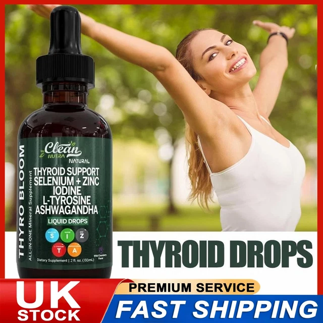 THYROID SUPPORT LIQUID Drops - Selenium Zinc Iodine L-Tyrosine,for ...