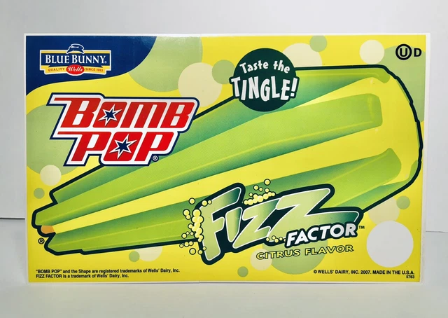 VINTAGE 2007 BLUE Bunny BOMB POP Ice Cream Truck Vinyl Decal FIZZ ...