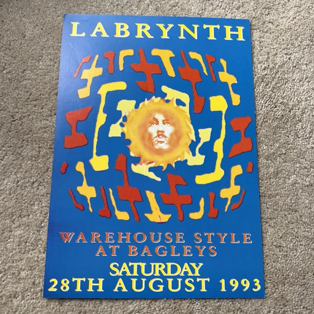 LABRYNTH BAGLEYS LONDON A4 Rave Flyer 1993 £7.00 - PicClick UK