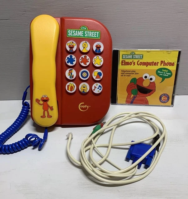 1999 VTG RARE Sesame Street Elmo's Computer Phone CTW Interactive Comfy ...
