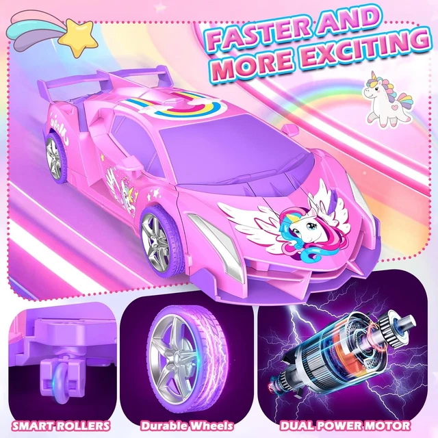 UNICORN REMOTE CONTROL Transforming Car for Girls, Ages 3-12, Outdoor ...