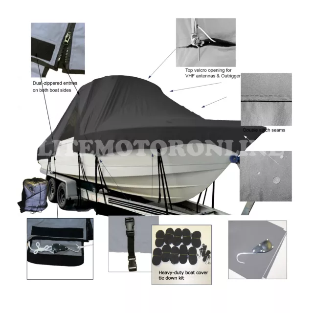 ROBALO 2440 WA WalkAround T-Top Hard-Top Fishing Storage Boat Cover ...
