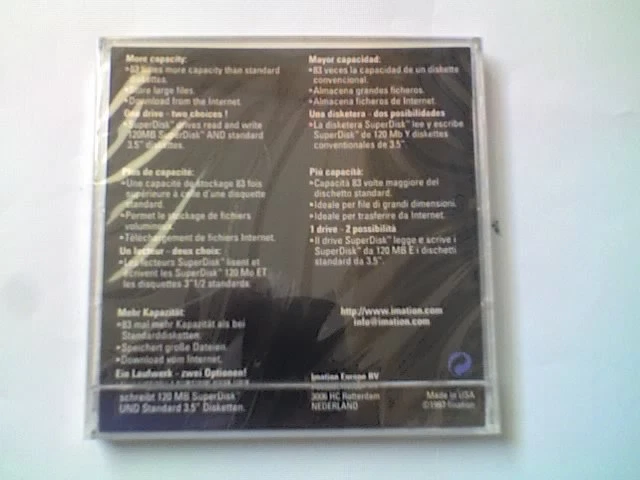 IMATION LS-120 SUPERDISK 120 MB formattata Windows/MSDOS e custodia ...