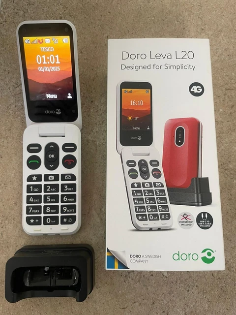 DORO LEVA L20 4G Flip Big Button Unlocked Phone £44.99 - PicClick UK