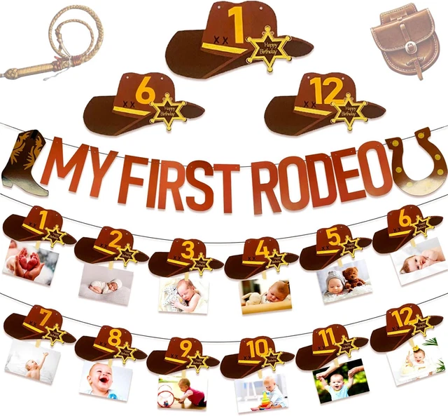 JEVENIS 2 PCS My First Rodeo Banner My First Rodeo Birthday Decoration ...