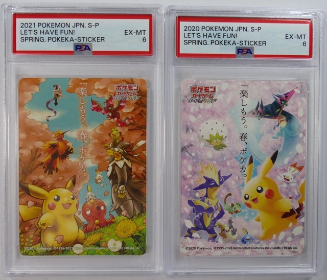 POKEMON LET'S HAVE fun! Spring Pokeka Sticker Set of 2 PSA 6 £65.00 ...