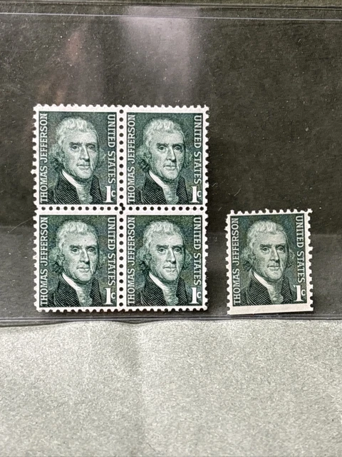 5- ULTRA RARE Thomas Jefferson 1 Cent Green, Postage Stamps, United ...