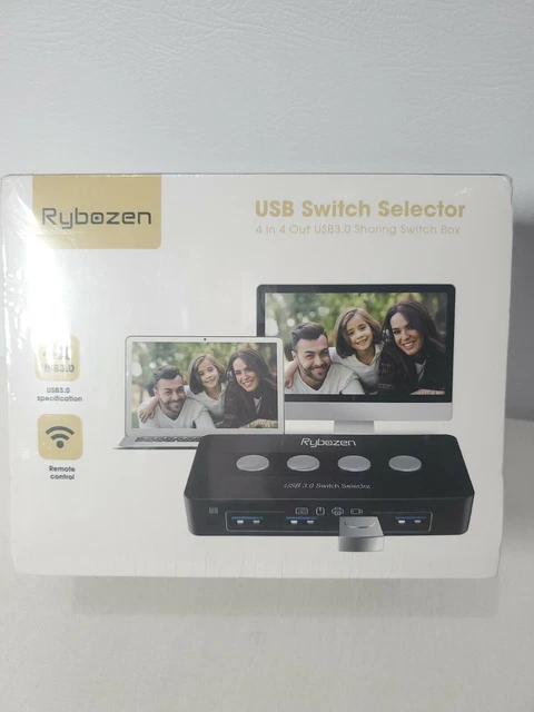 USB 3.0 SWITCH Selector 4 Port KVM Switches USB Hub Peripheral KVM ...