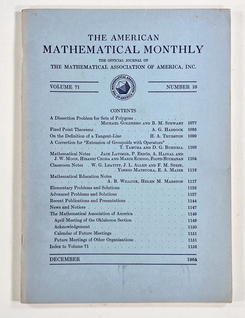 1964 DEC AMERICAN MATHEMATICAL MONTHLY Polygon Dissections DYNAMICAL ...