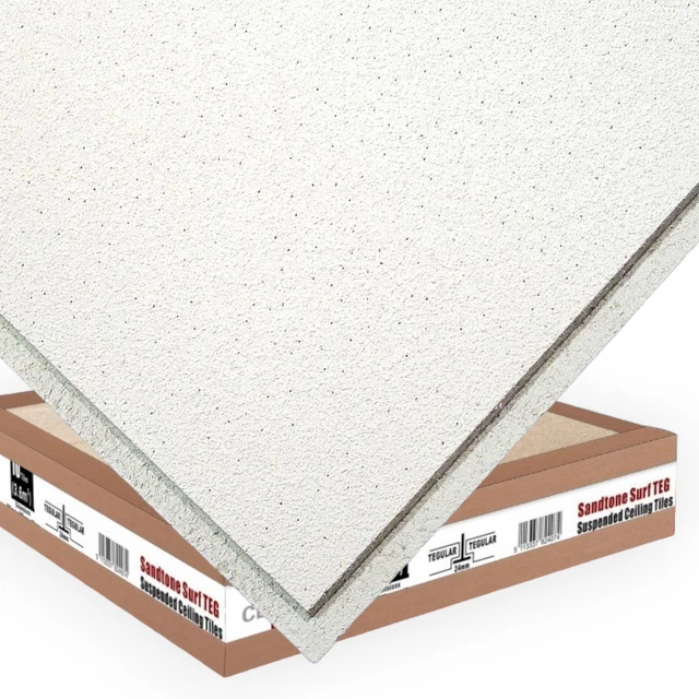SUSPENDED CEILING TEGULAR Lip Edge Tiles 595mm x 595mm Acoustic 600mm x ...