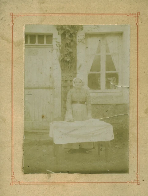 PHOTO ANCIENNE REPASSEUSE coiffe vendéenne EUR 19,99 - PicClick FR