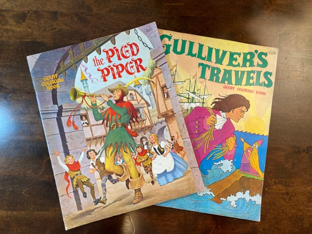 TWO HELEN RUDIN Playmore Colouring Books - Gulliver & Pied-Piper Un ...