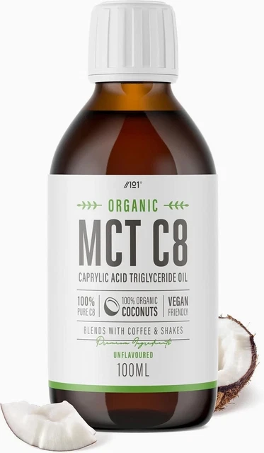 100% PURE C8 MCT Oil 100ml – Organic Cold Pressed Coconut £8.89 ...