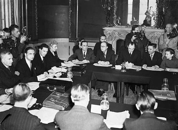 DEPUTIES FROM THE Soviet Union and Great Britain meet with French - Old ...