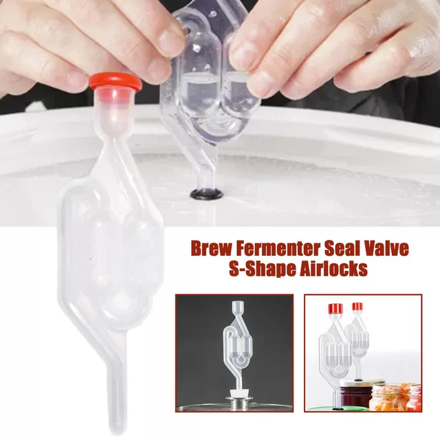 AIRLOCKS BUBBLE CARBOYS Stopper Fermenter Seal Valve Food Grade ...