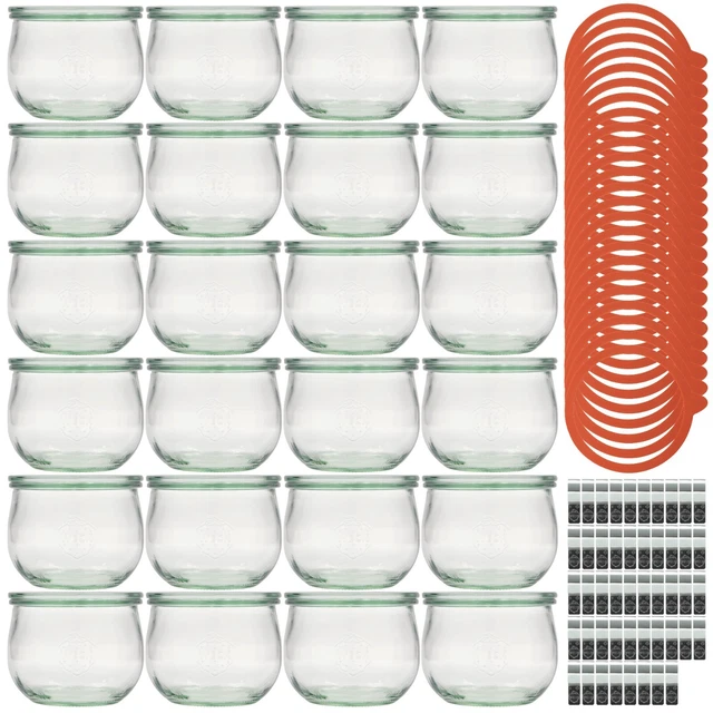 24ER SET WECK Tulpengläser 580 ml, Einmachgläser, Marmeldengläser 500 ml EUR 42,99 - PicClick DE