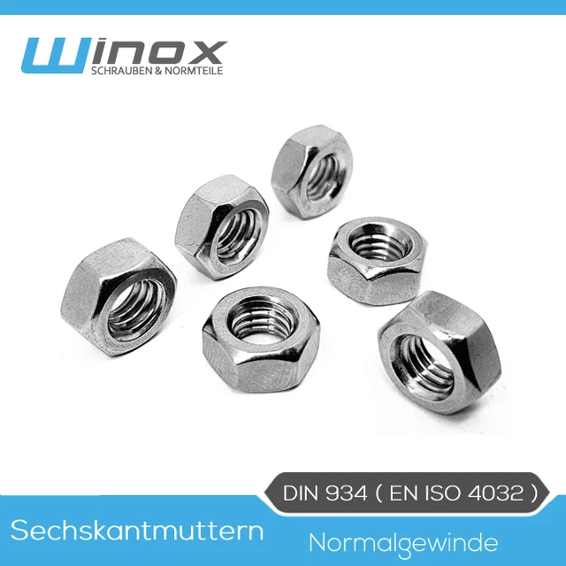 SECHSKANTMUTTERN MUTTERN MUTTER DIN 934 Sechskant-Muttern V2A Edelstahl | M18 EUR 5,89 - PicClick DE