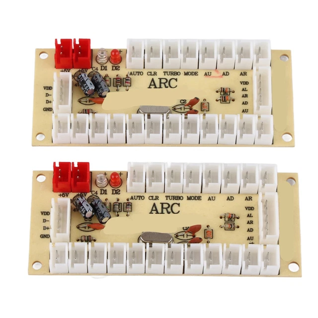 2 PLAYER ARCADE Game DIY Kits Joystick Set LED Arcade Buttons For ...