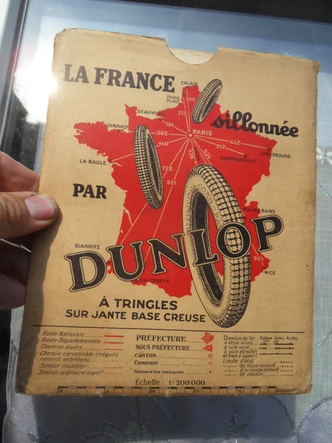 OLD ROAD MAP advertising old road map pub DUNLOP chateaux de la loire £ ...