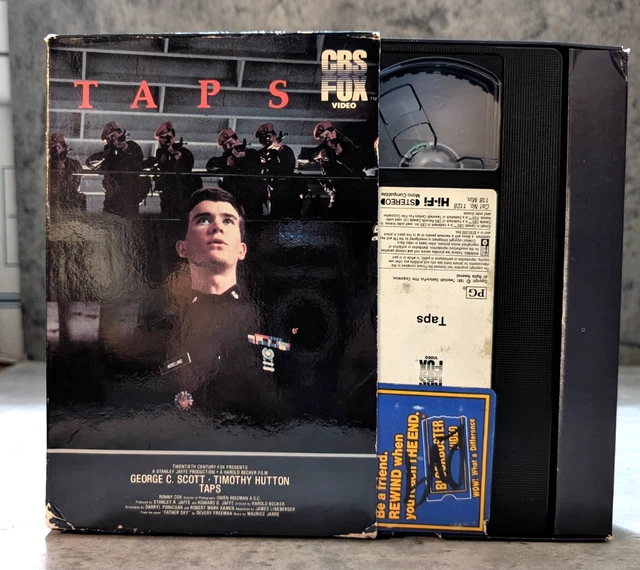 TAPS 1981 VHS. Rare CBS Fox big drawer box. Timothy Hutton, George C ...