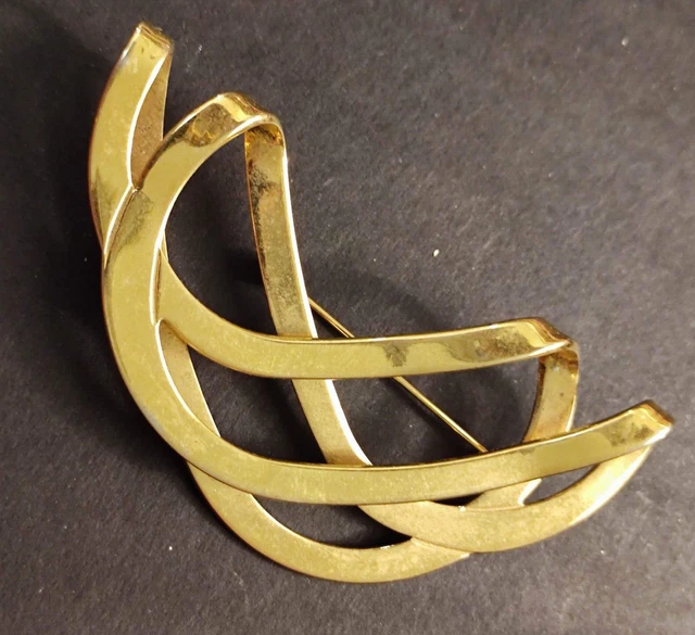 GRANDE BROCHE VINTAGE Americana Dorado Años 60 - Vtg Gold Tone Broche ...