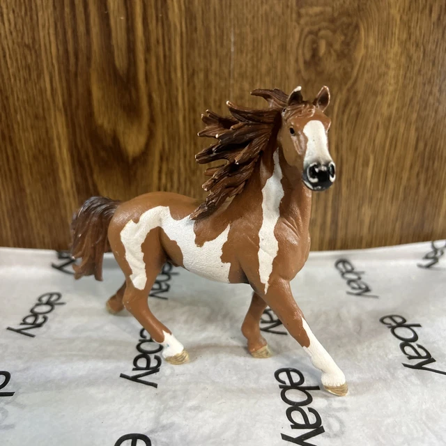 SCHLEICH AM LIMES 69 Pinto PAint Stallion Horse Toy Figure £16.08 ...