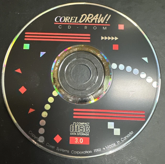 COREL DRAW! 3.0 Vintage Windows PC CD-ROM Graphics Software 1991 ...