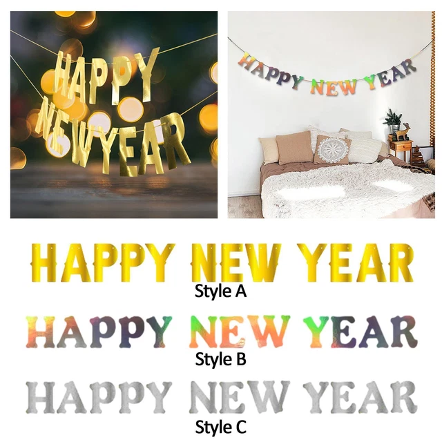 BANNIÈRE DE BONNE année 2024 avec panneau de bienvenue à ficelle, pour EUR 6,56 - PicClick IT