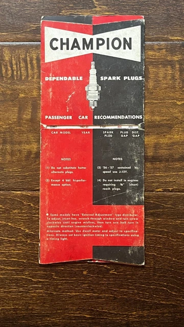 1960S VINTAGE CHAMPION spark plug size chart reference $24.95 - PicClick CA