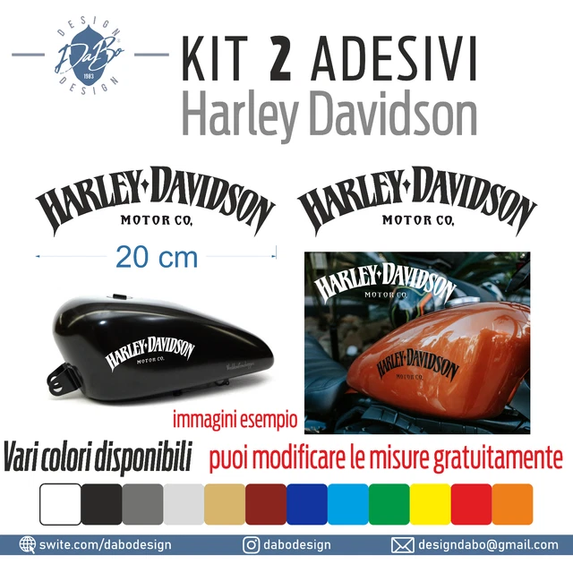 KIT 2 ADESIVI HARLEY DAVIDSON stemma logo moto sticker adesivo vinile ...