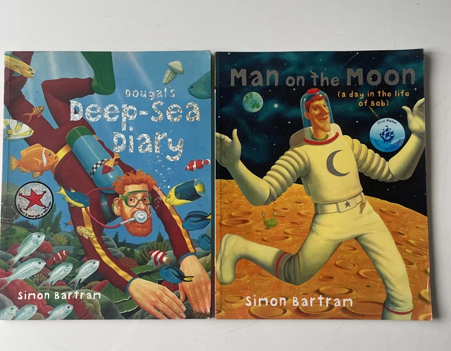 SIMON BARTRAM BOOKS x 2 - Dougal’s Deep-Sea Diary and Man on the Moon £ ...