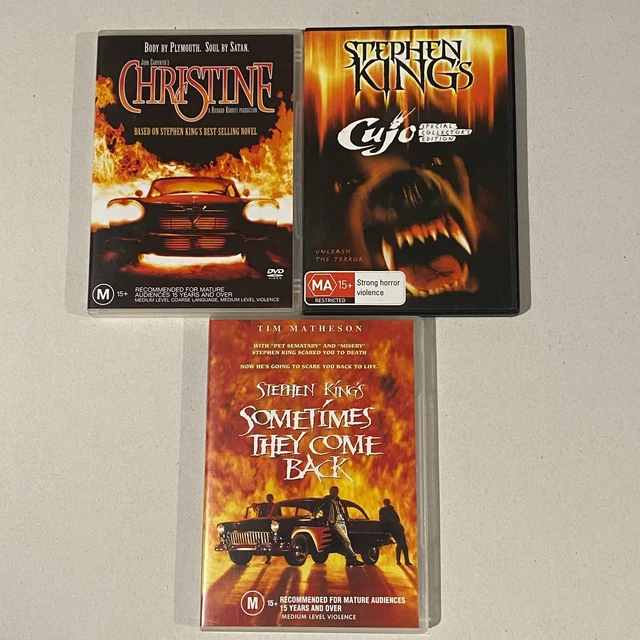 STEPHEN KING DVD Bundle Cujo Christine Sometimes They Come Back PAL 4 ...