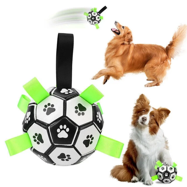 LARGE SIZE INTERACTIVE Dogs Toy Soccer Ball for Tug of War (15cm) $16. ...