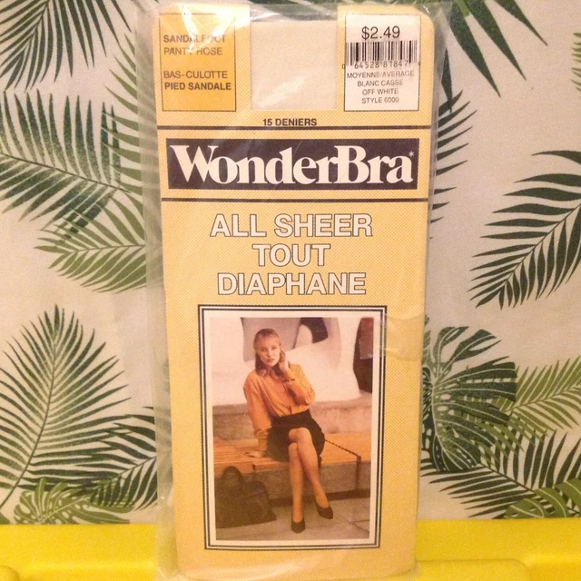 VINTAGE PANTYHOSE WONDERBRA All Sheer Color Off White Average BWOY001 ...