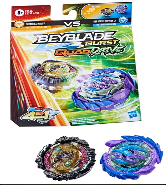 BEYBLADE BURST QUADDRIVE Wrath Fafnir F7 e Berserk Linwyrm L7 Set top ...