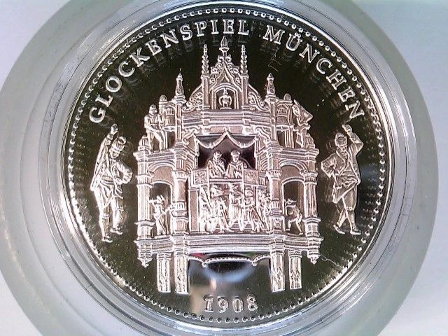MÜNZE/MEDAILLE, 850 JAHRE Stadt München, Glockenspiel München 1908 ...