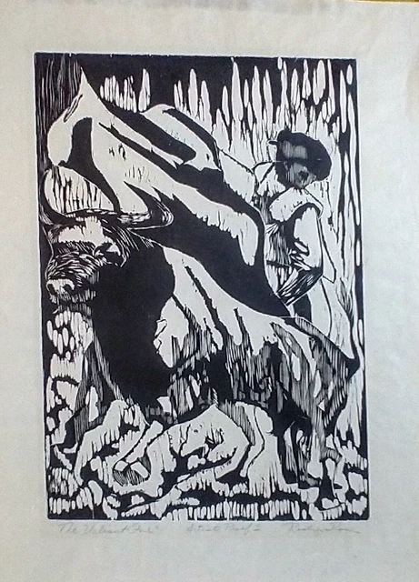 ROSLYN ROSE LISTED Artist, Artist Proof 1 Woodblock Print,Title"The ...