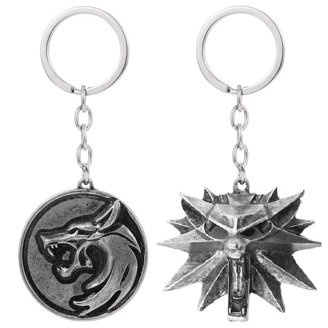 THE WITCHER 3 Keyring Wolf Head Wild Hunt Keychain Keychain Geralt of ...
