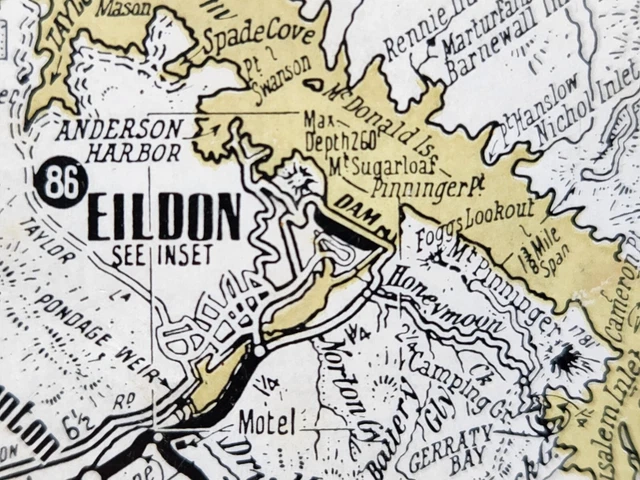 BROADBENT'S MAP OF Eildon Reservoir VIC Pocket Map No. 357 VINTAGE Pre ...