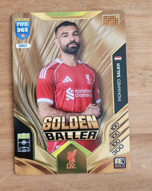 PANINI FIFA 365 Adrenalyn XL 2026 Mohamed Salah Golden Baller card ...