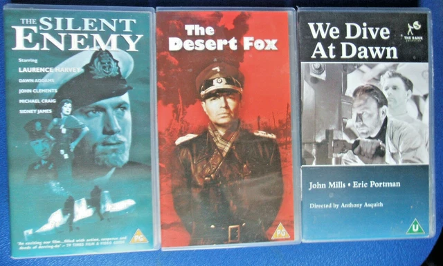 WW2 SILENT ENEMY, Desert Fox, We Dive At Dawn, Submarine War - VHS ...