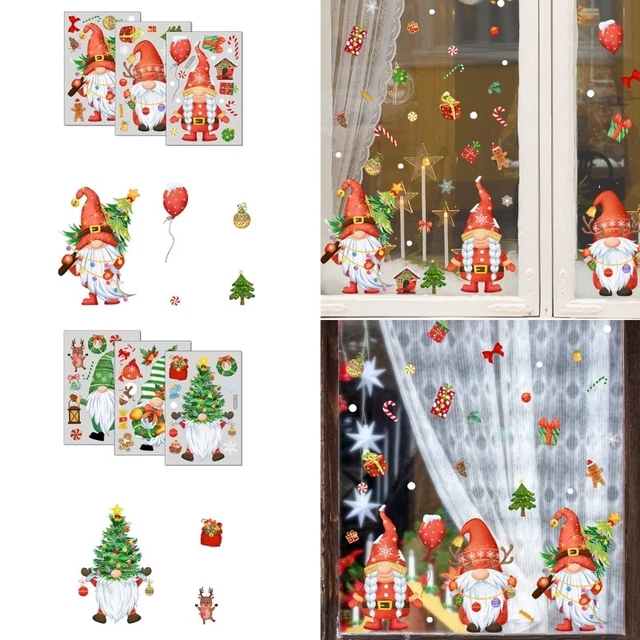 GLASS DOOR ADHESIVE Decals Window Stickers Faceless Dwarf for Christmas ...