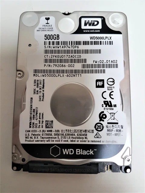 WESTERN DIGITAL 500GB SATA 2.5" Hard Drive WD5000PLX-60ZNTT1 £22.00 - PicClick UK